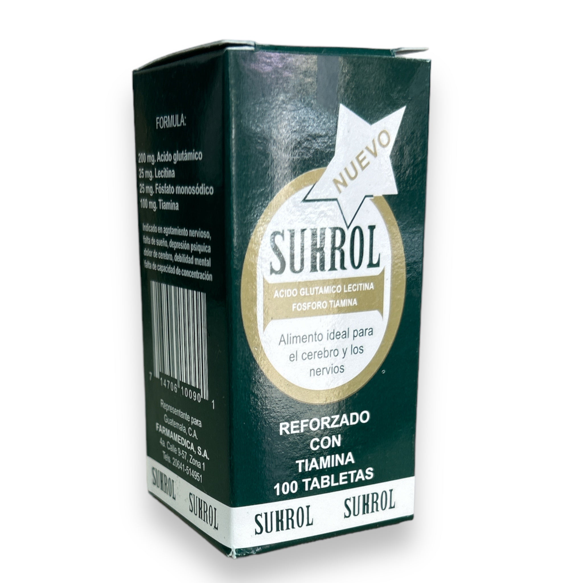 Sukrol Ácido glutámico con Tiamina 100 tabletas | NatuZem